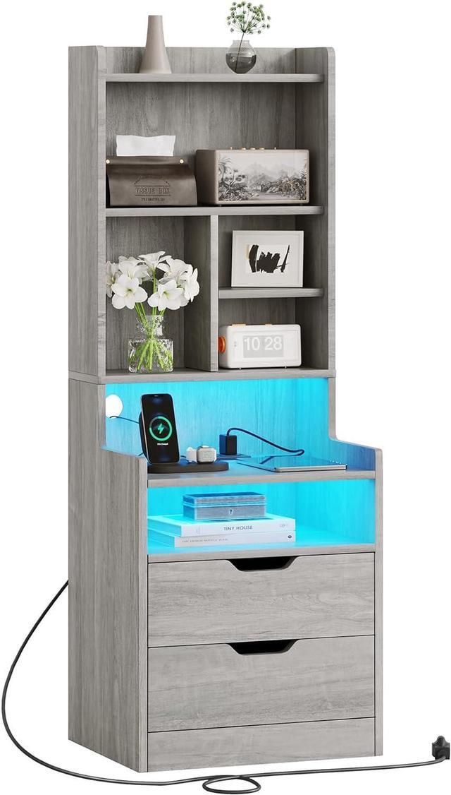 Tall bedside tables grey store
