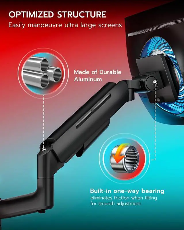 Vertical Dual Monitor Mount for 17-49 Inch Ultrawide Heavy Duty Curved ...