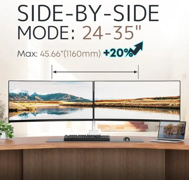 24-57 inch Dual Vertical Monitor Mount, Heavy Duty Monitor Arm for 2 ...