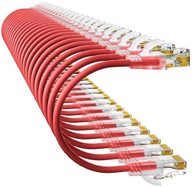 Cat6a Patch Cables 1ft (24 Pack) Slim, Cat6 Ethernet Patch Cable Pure ...
