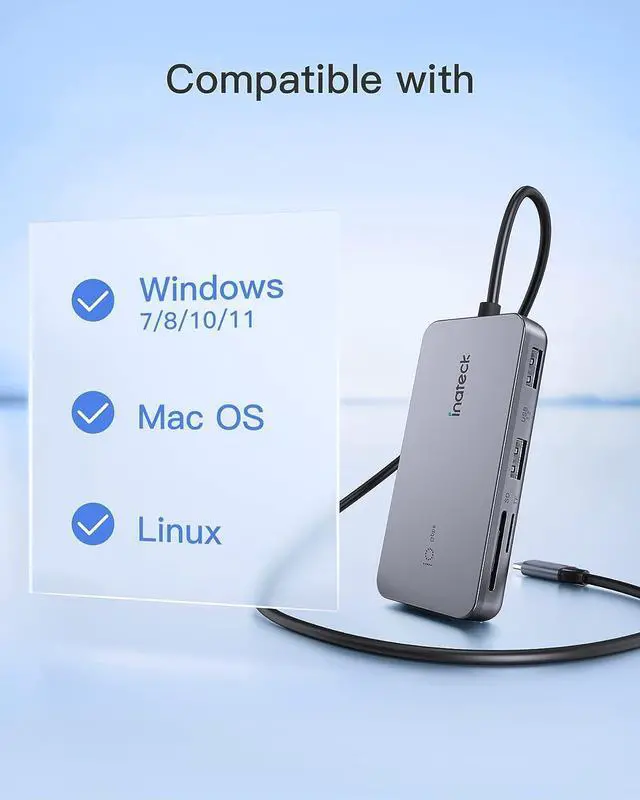 Inateck USB C Hub with 7 Ports, USB 3.2 Gen 2 Speed, 1.6ftcm Cable, HB2027 - Newegg.com
