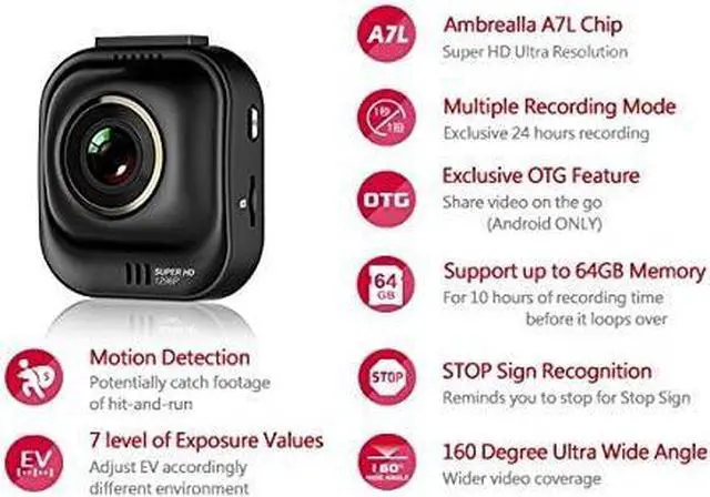 Refurbished: Papago Car Dash Camera GoSafe 535 Super HD Cam 1296p DVR ...