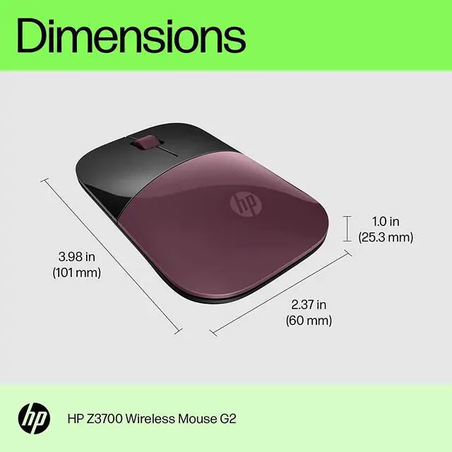 HP Z3700 G2 Wireless Mouse Cross operating systems, up to 1200 DPI ...