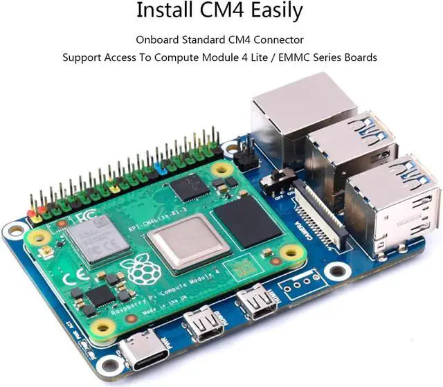 waveshare Compute Module 4 to Raspberry Pi 4B Adapter, Based on Compute Module 4 to Reproduce ...
