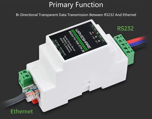 Poe Injector Waveshare Industrial Grade Serial Server RS232/485 To WiFi ...