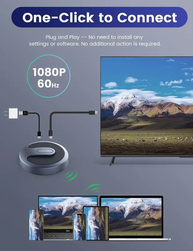 Wireless HDMI Display Dongle Adapter, Plug & Play Portable Wireless ...