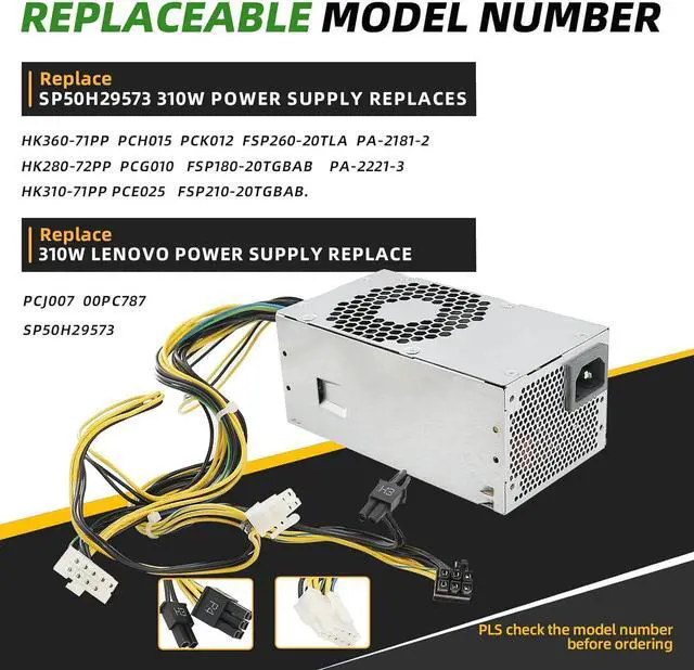 Power Supply 310W Compatible with TFX M310 410 415 510 610 710 ...