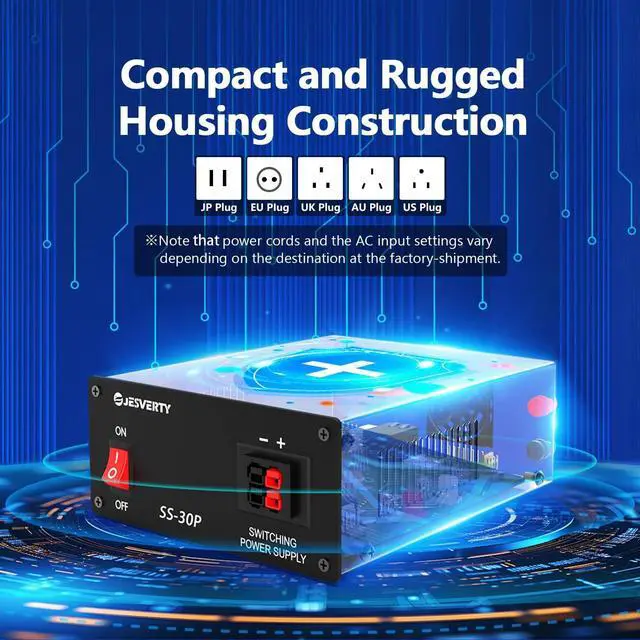 SS-30P 30Amps DC Regulated Universal Compact Bench Power Supply, AC-to-DC Power Convertor, 13.8V ...