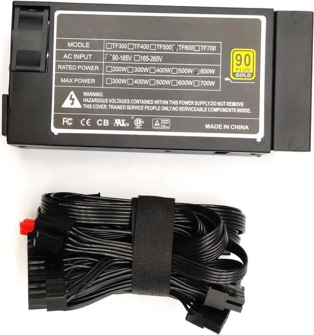 GANYUU Computer Power Supply Small 1U Computer PSU Flex-ATX 600W for ITX PC Modular Power Supply ...