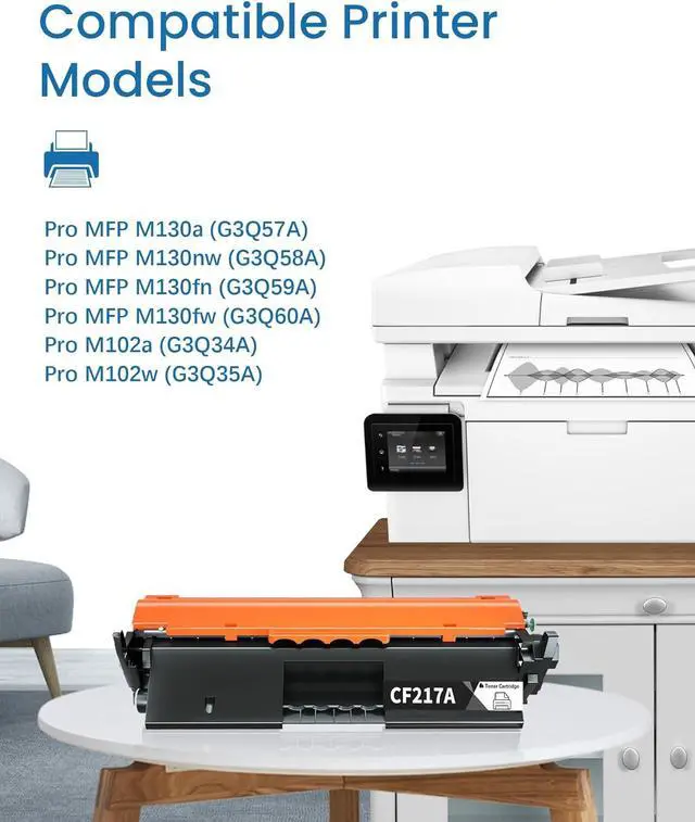 17A CF217A Toner Cartridges High Yield (with Chip) Black Replacement ...