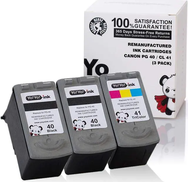 YoYoInk 3 Pack Remanufactured Ink Cartridges Replacement for PG 40 CL 41 2 Black 1 Color for MP210 MX310 MP470 iP2600