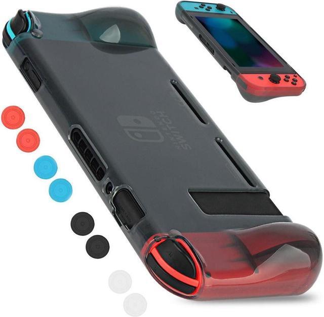 BONAEVER Protective Case Cover for Nintendo Switch Comfortable Soft TPU Grip Case Ergonomic Anti Scratch Shock Absorption Cover for Nintendo Switch 2017 with 8 Thumb Grips Caps Newegg