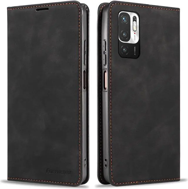BONAEVER Case for Xiaomi Redmi Note 10 5G Redmi Note 10T 5G Poco M3 Pro 5G Poco M3 Pro Premium PU Leather Phone Cover with Card Holder Stand