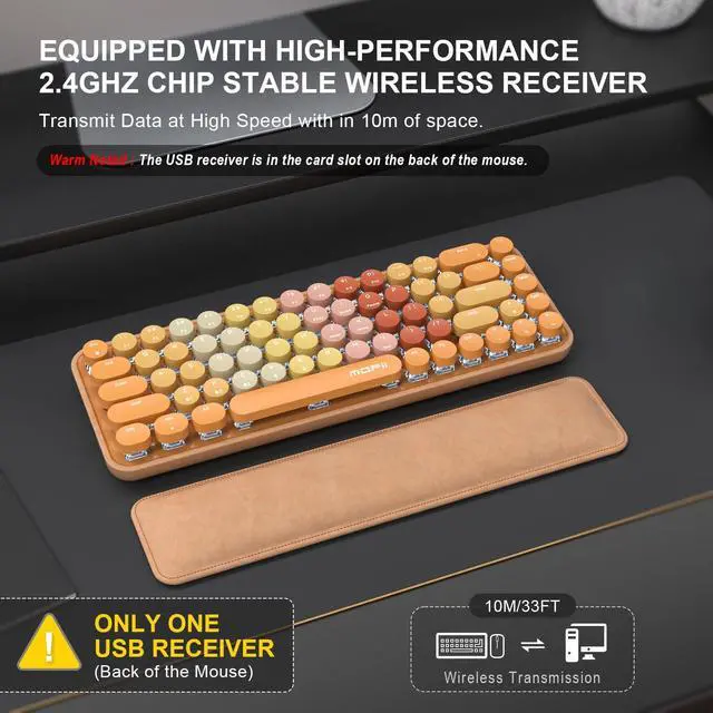 FOPETT Wireless Mechanical Keyboard Rechargeable Adjustable Backlight ...