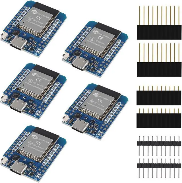 AITRIP 5PCS Type C D1 Mini ESP32 ESP-WROOM-32 CP2104 WLAN WiFi+Bluetooth Internet of Things IoT ...