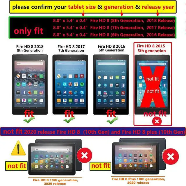 UUcovers Case for Amazon Kindle Fire HD 8 Tablet (8th/7th/6th ...