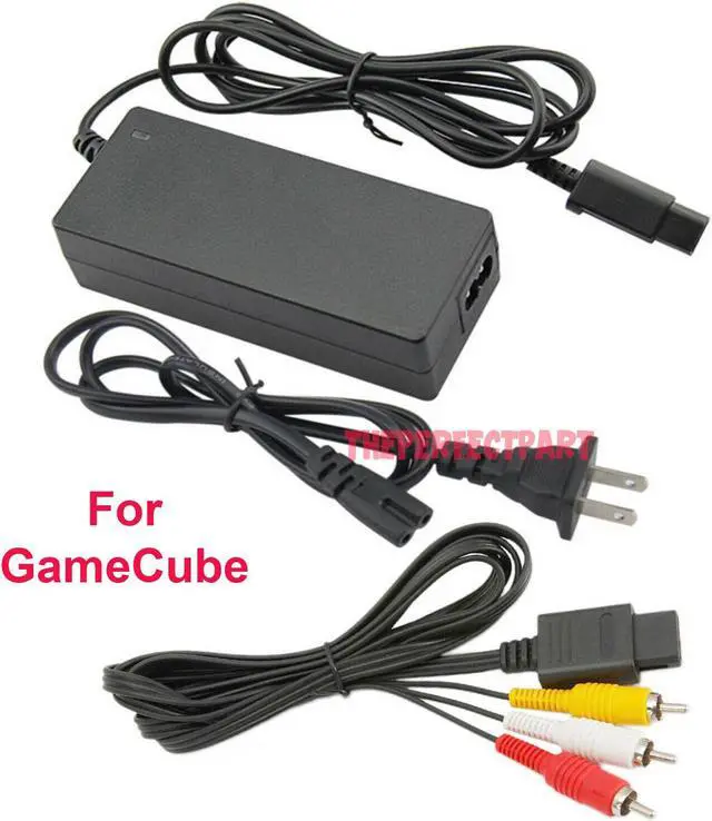 AC Adapter Power Supply & Audio Video A/V Cable for Nintendo GameCube ...