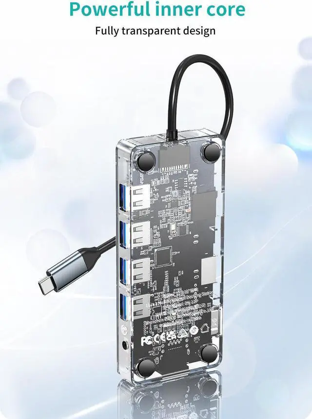 Yottamaster USB C Hub, PowerExpand 8-in-1 USB C Adapter, with PD 100W ...