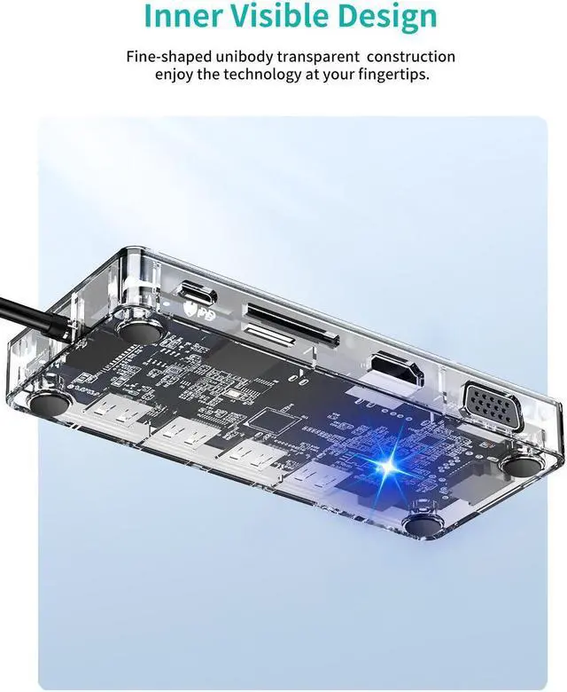 Yottamaster USB C Hub, PowerExpand 8-in-1 USB C Adapter, with PD 100W ...