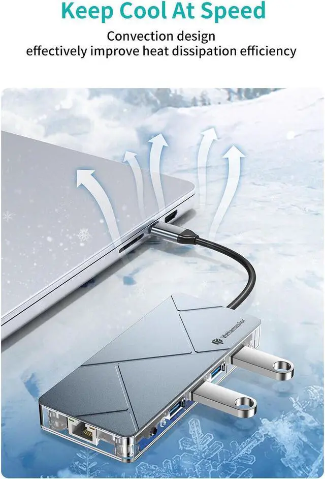 Yottamaster USB C Hub, PowerExpand 8-in-1 USB C Adapter, with PD 100W ...