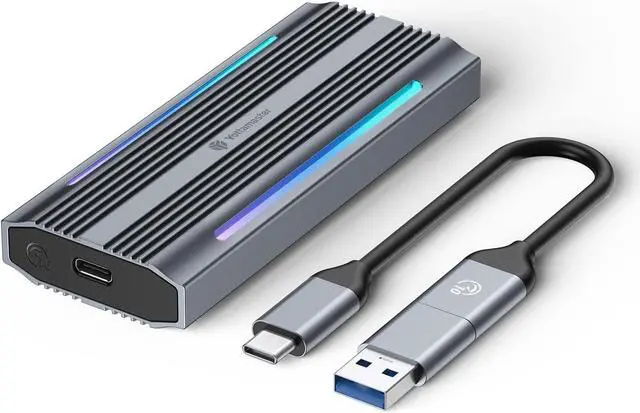 NVMe Enclosure, USB 3.2 Gen 2 10Gbps Aluminum M.2 NVMe SSD Caddy for ...