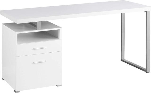 Monarch Specialties Computer Writing Desk for Home Office Laptop Table with Drawers Open Shelf and File Cabinet Left or Right Set Up 60 L White Newegg