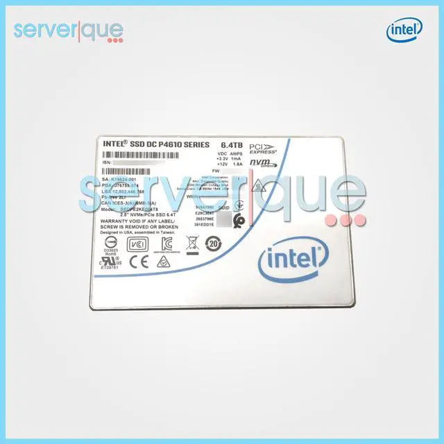 Refurbished: Intel SSD 6.4TB DC P4610 2.5 U.2 NVMe PCIe 3.0 ...