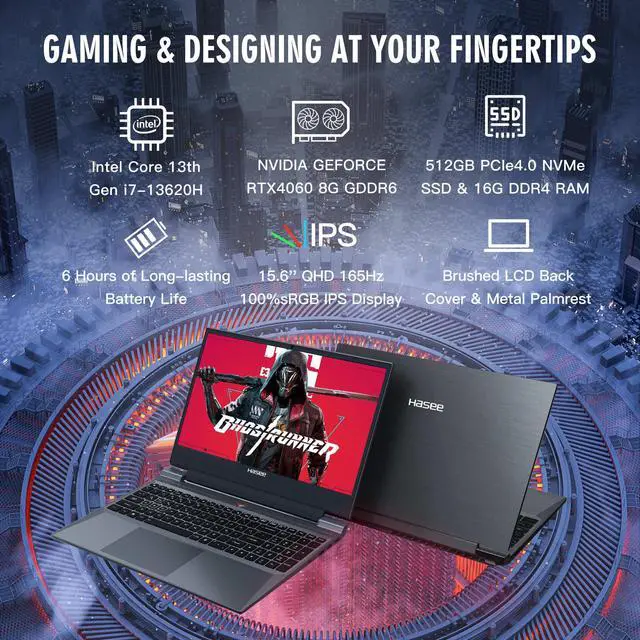 Hasee S8 (15.6'', i7-13620H, RTX4060), Gaming Laptop, i7-13620H 4.9GHz ...
