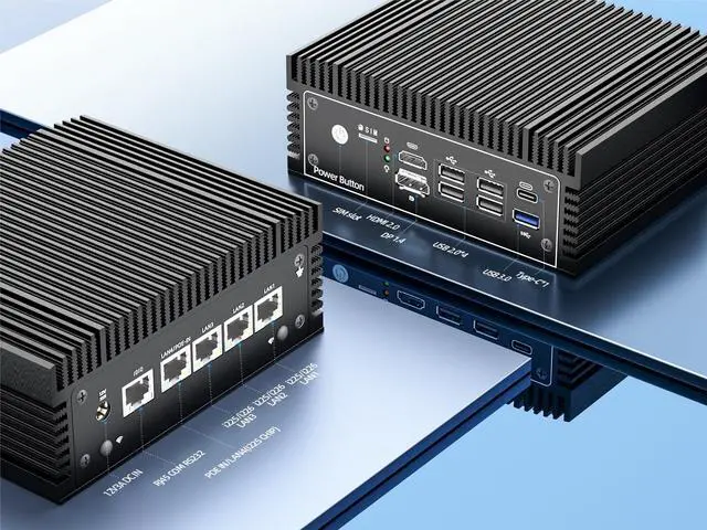 N100 mini PC home Firewall Appliance, fanless mini pc,pfsense router,4 ...