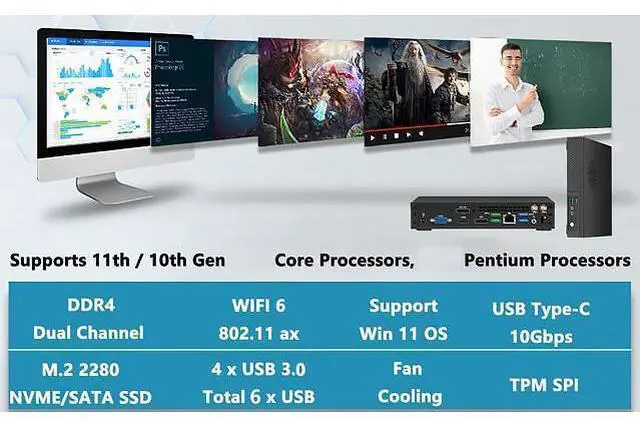 NEOSMAY Mini PC Core i5-11400T 6C/12T Max 3.70GHz,16GB DDR4 RAM 512GB ...