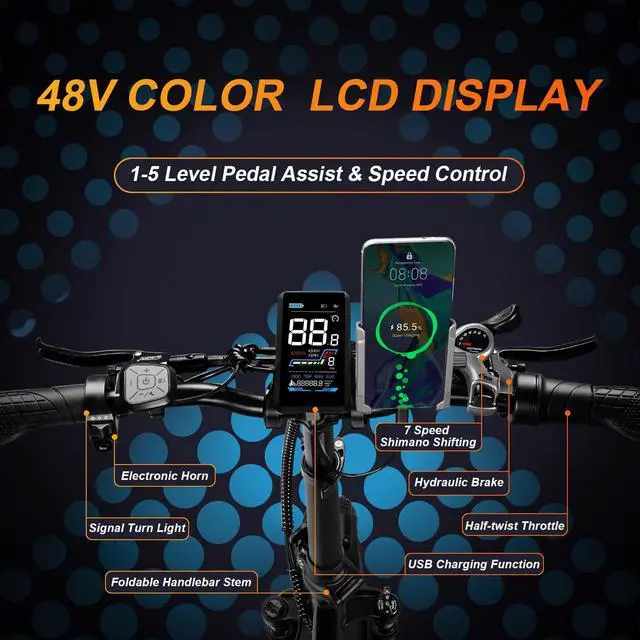 VITILAN U7 Electric Bike for Adults 750W Motor, Foldable 20" Fat Tire ...