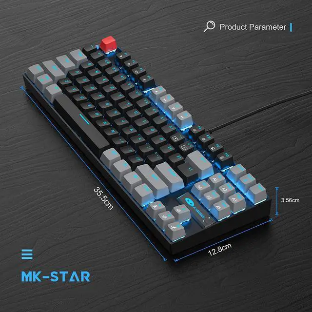 75% Mechanical Gaming Keyboard with Red Switch, MageGee LED Blue ...