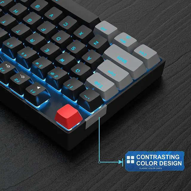 75% Mechanical Gaming Keyboard with Red Switch, MageGee LED Blue ...