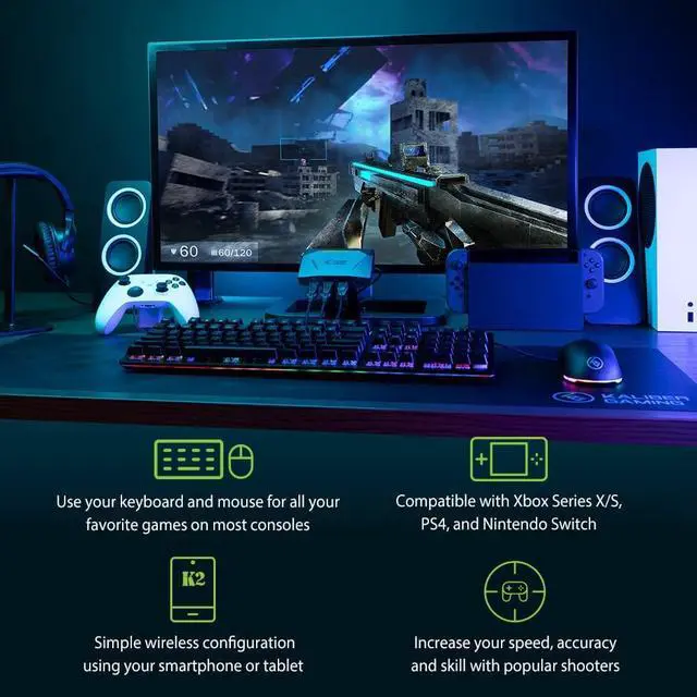 IOGEAR KeyMander 2 Keyboard/Mouse Adapter Plus Controller Crossover ...