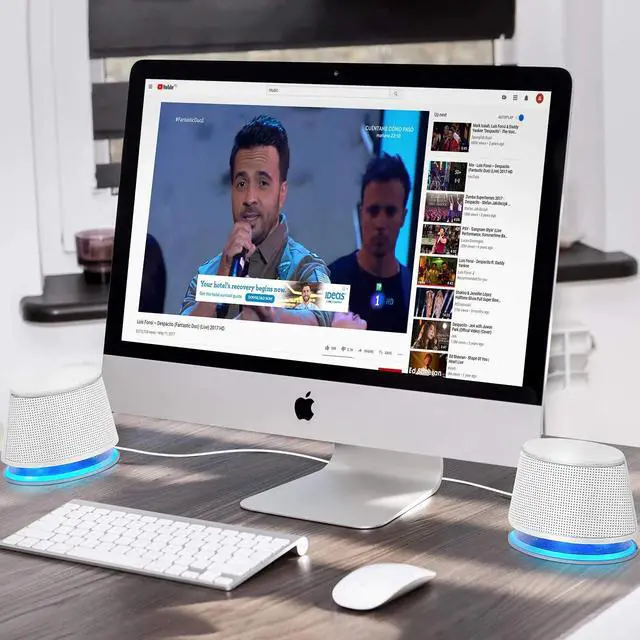 Sanyun SW102 Computer Speakers, 5Wx2, Deep Bass in Small Body, Stereo 2.0 USB Powered 3.5mm Aux ...