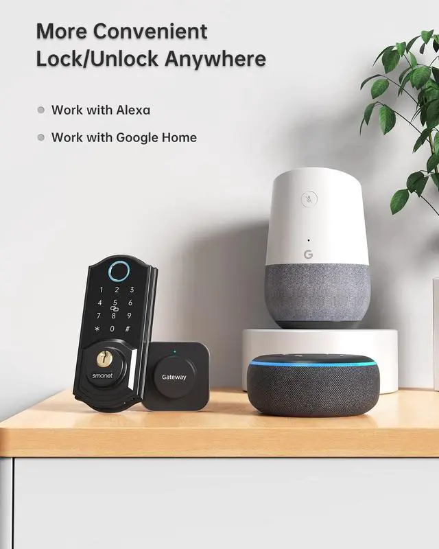 Smart Lock,SMONET Fingerprint Smart Door Lock,Keyless Entry Door Lock ...