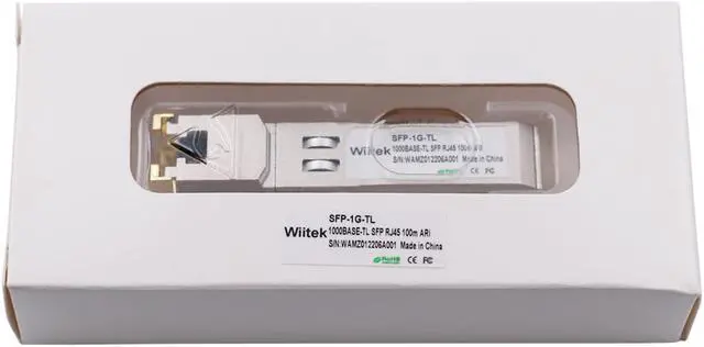 1.25G SFP-T, 10/100/1000BASE-T Gigabit Copper SFP, Wiitek SFP to RJ45 ...