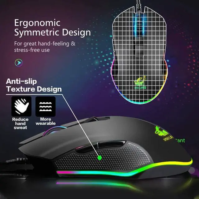 Zhhyyds T1 One Handed Gaming Keyboard and Mouse Combo, Rainbow Backlit ...