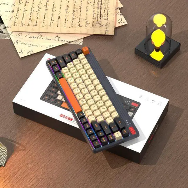 Zhhcyyds K690T 65% Bluetooth Mechanical Keyboard Hot Swappable Box Red ...