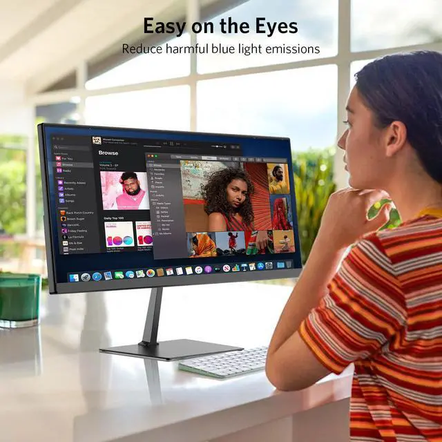 Fiodio 23H2F 24" 21:9 75Hz Computer Monitor, 2560x1080P Ultra Wide Full ...