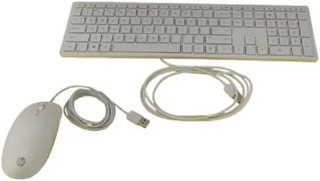 Refurbished: HP Keyboard TPC-C003K Slim Keyboard USB White Mouse COMBO ...