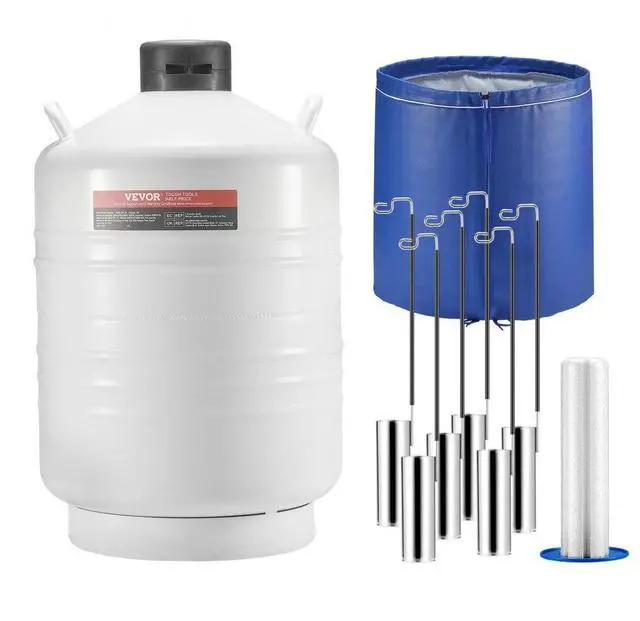 VEVOR Liquid Nitrogen Tank 30 L Aluminum Alloy LN2 Container Dewar 6 ...