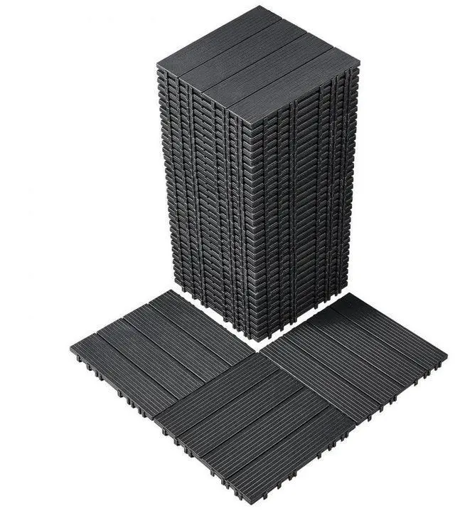 VEVOR Interlocking Deck Tiles 36 Pack 12"x12" Plastic for Porch Dark ...