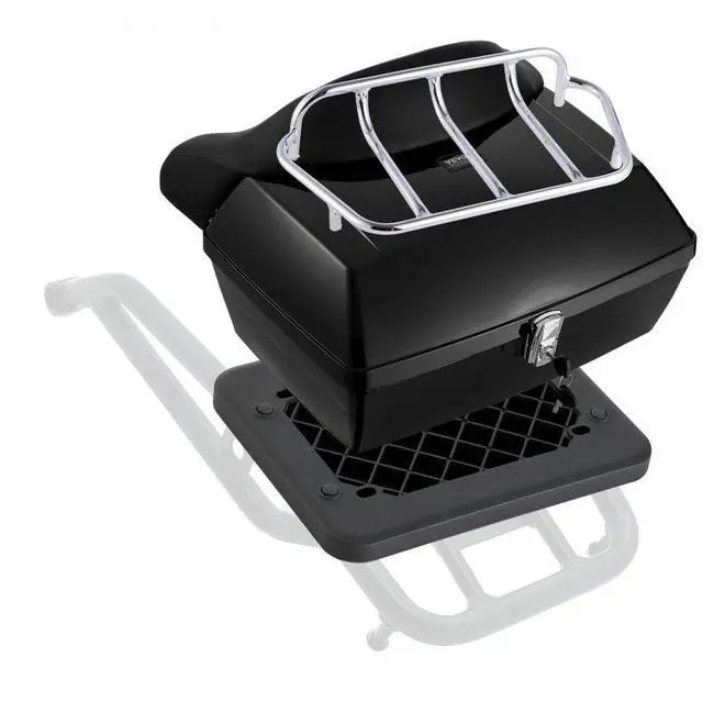 VEVOR 48L Motorcycle Top Case Universal Motorbike Tail with Reflective ...