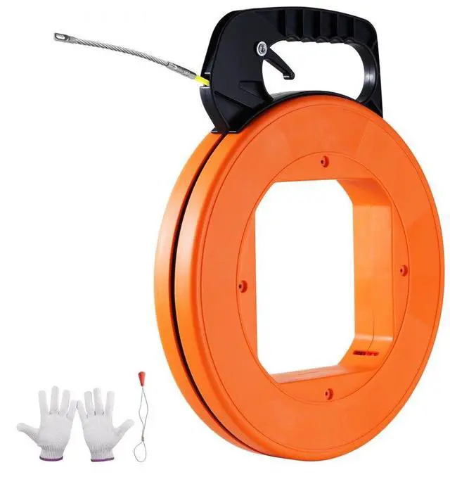 VEVOR Fish Tape Wire Cable Line Puller 200ft 3/16in Fiberglass High ...