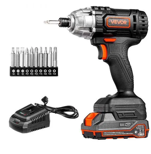VEVOR Impact Driver, 1/4 Inch, 2800 RPM Max Speed, 20 V Powerful Motor ...