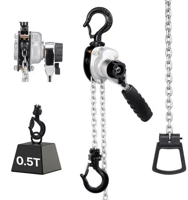 VEVOR Manual Lever Chain Hoist, 1/2T 1100LBS Capacity Heavy Duty Come ...