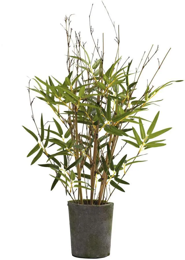 Nearly Natural 27" Bamboo Tree w/Cement Pot x 9 w/200 Lvs - Newegg.com