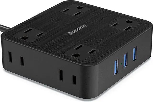 SUPERDANNY Power Strip Surge Protector 8 Widely Spaced Outlets 3 USB ...