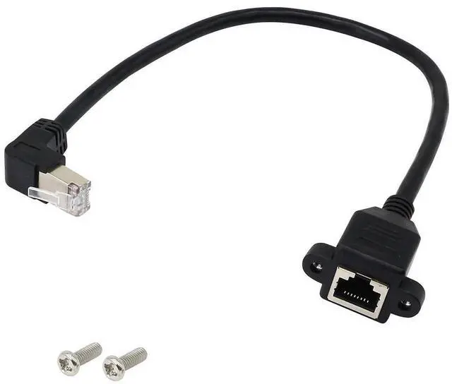 RJ45 Ethernet Adapter Cable 90 Degree Downward Male to Famale Ethernet ...